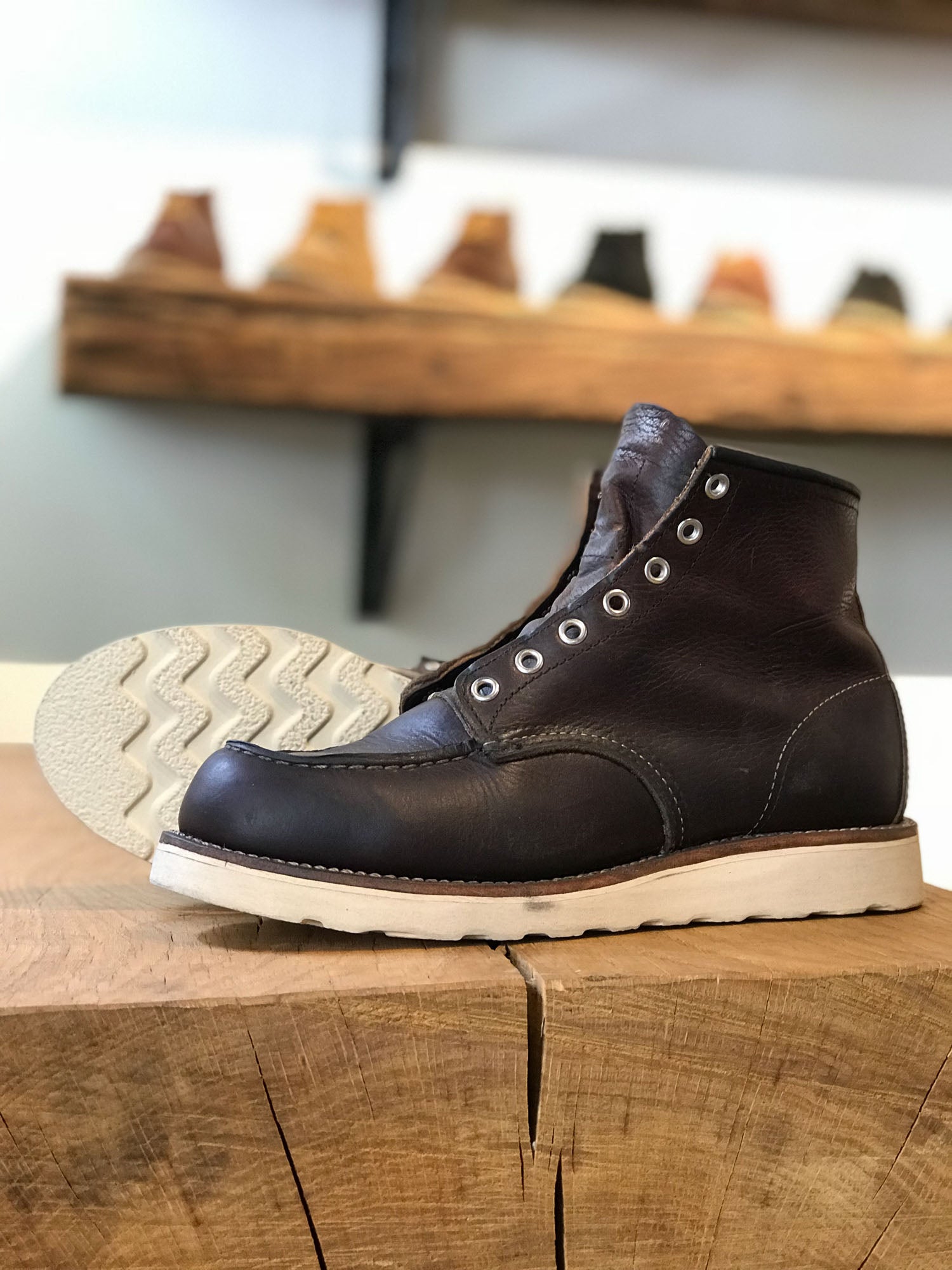 Red Wing Moc Toe 8138 Briar Oil Slick (resoled & repaired) – Red Wing ...